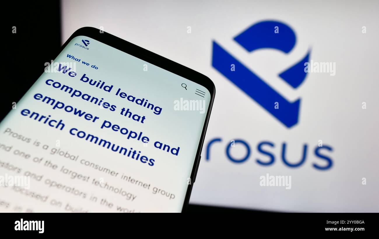 In this photo illustration, a mobile phone with the webpage of ...