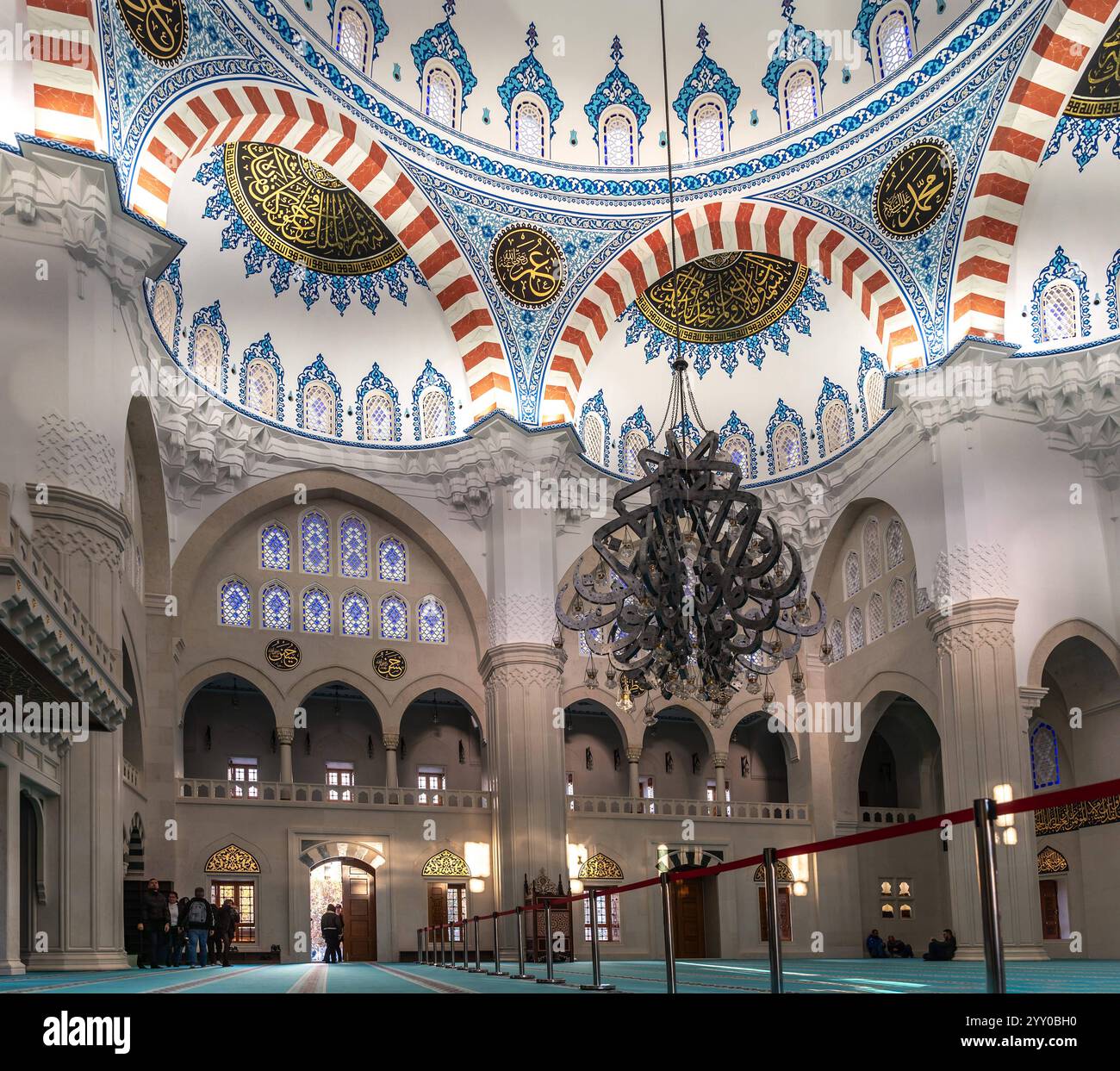 Decorated interior design of the Mosque of Namazgah inTirana, Albania ...