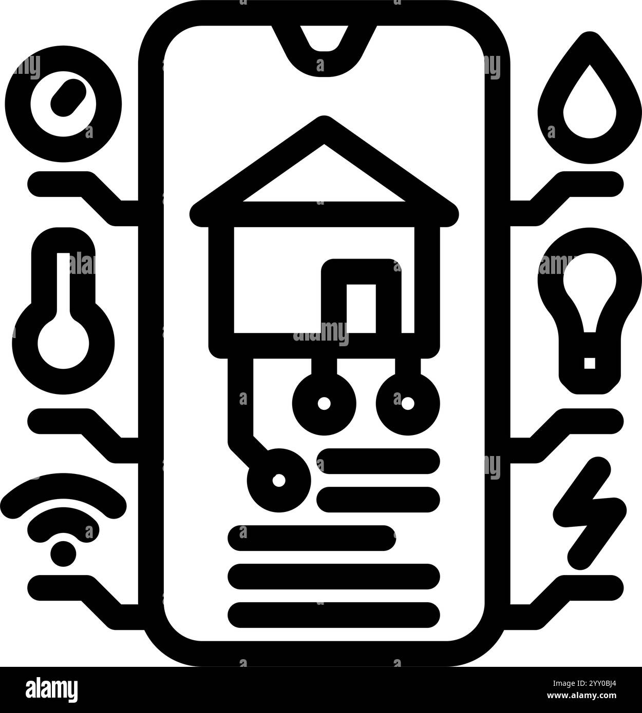 smart home automation industry 4 line icon vector illustration Stock ...