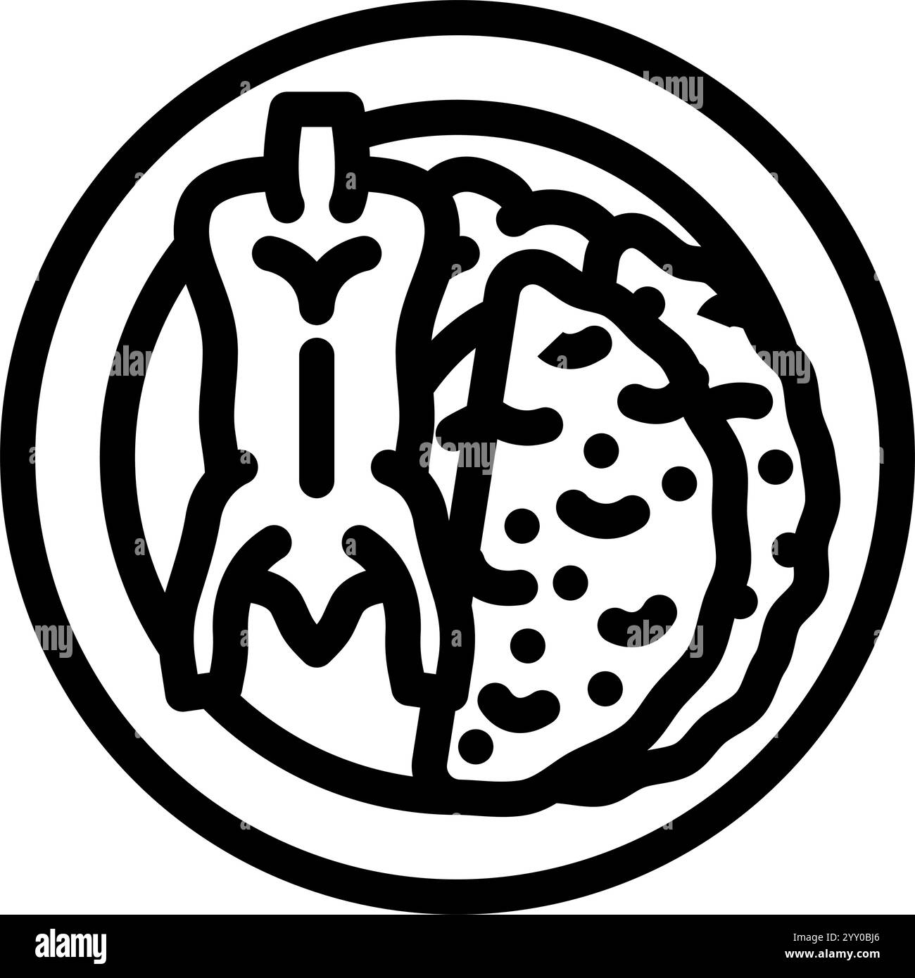 peking duck chinese cuisine line icon vector illustration Stock Vector ...