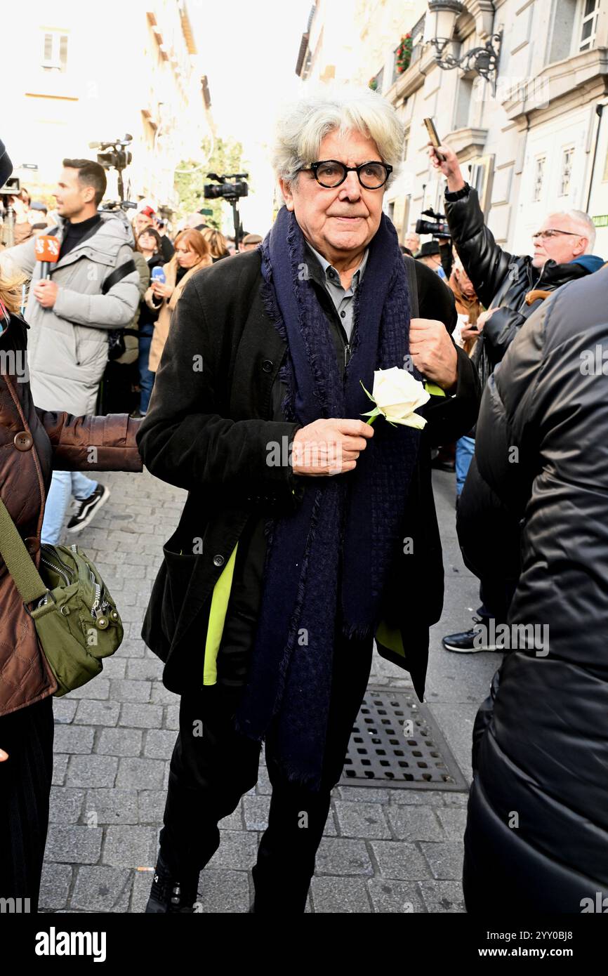 Chema Prado, widower of Marisa Paredes, leaves the Teatro Español, on ...