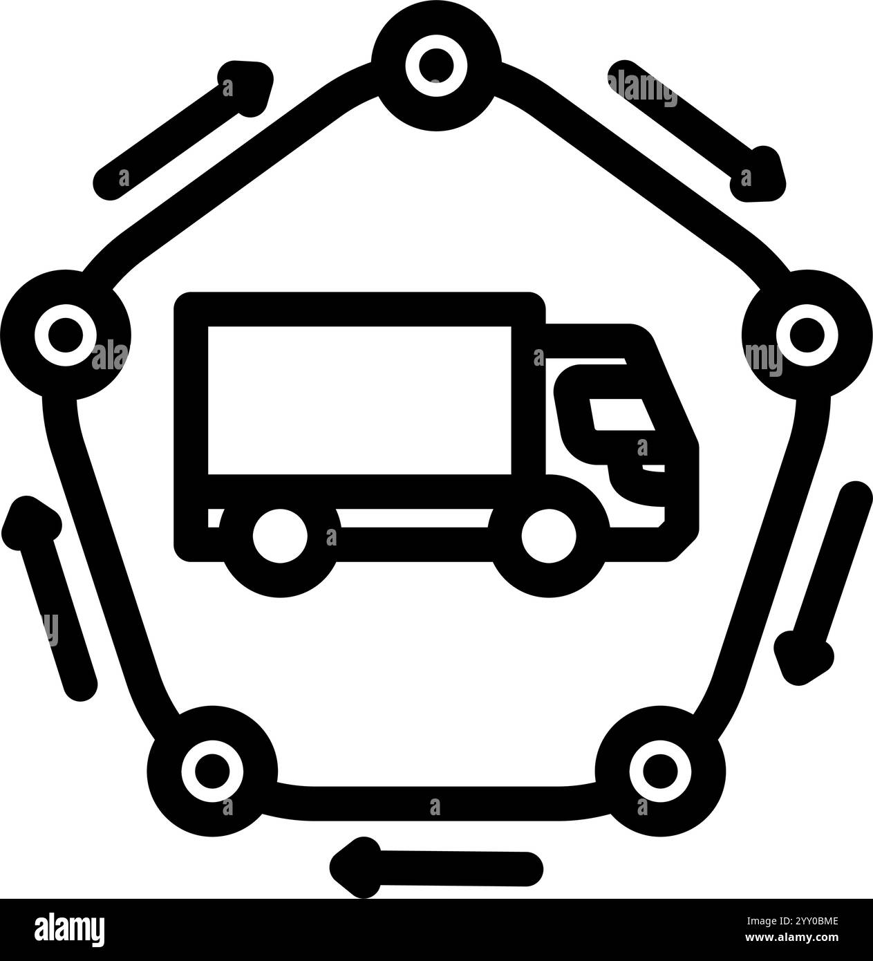 advanced supply chain industry 4 line icon vector illustration Stock ...
