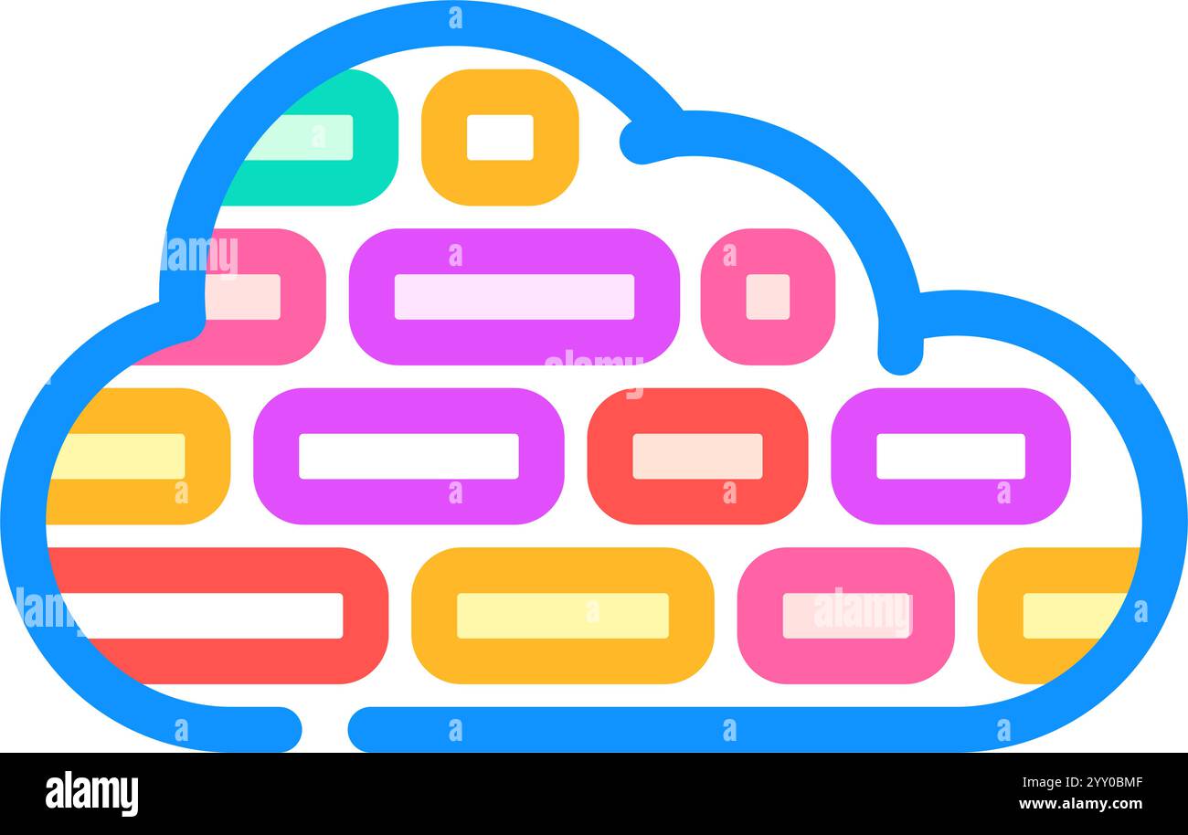 Word Cloud Natural Language Processing Nlp Color Icon Vector