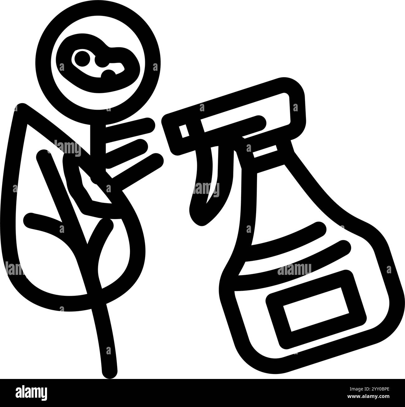 plant disease treatment garden maintenance line icon vector ...