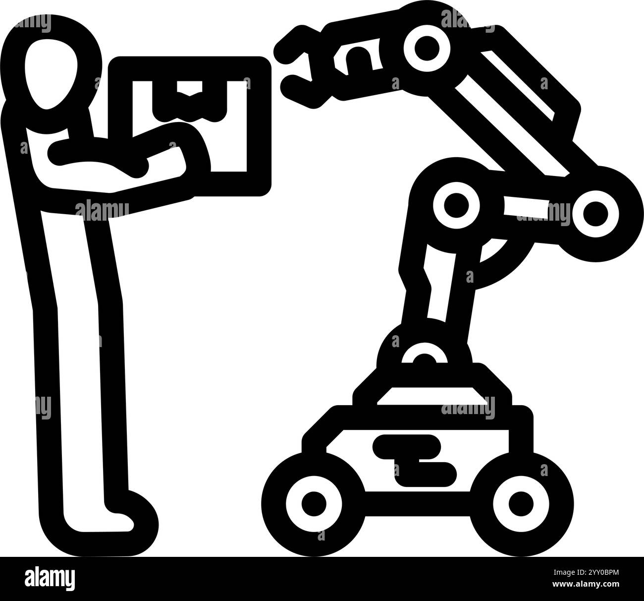 cobots collaborative robots industry 5 line icon vector illustration ... cobots collaborative robots industry 5 line icon vector illustration ...