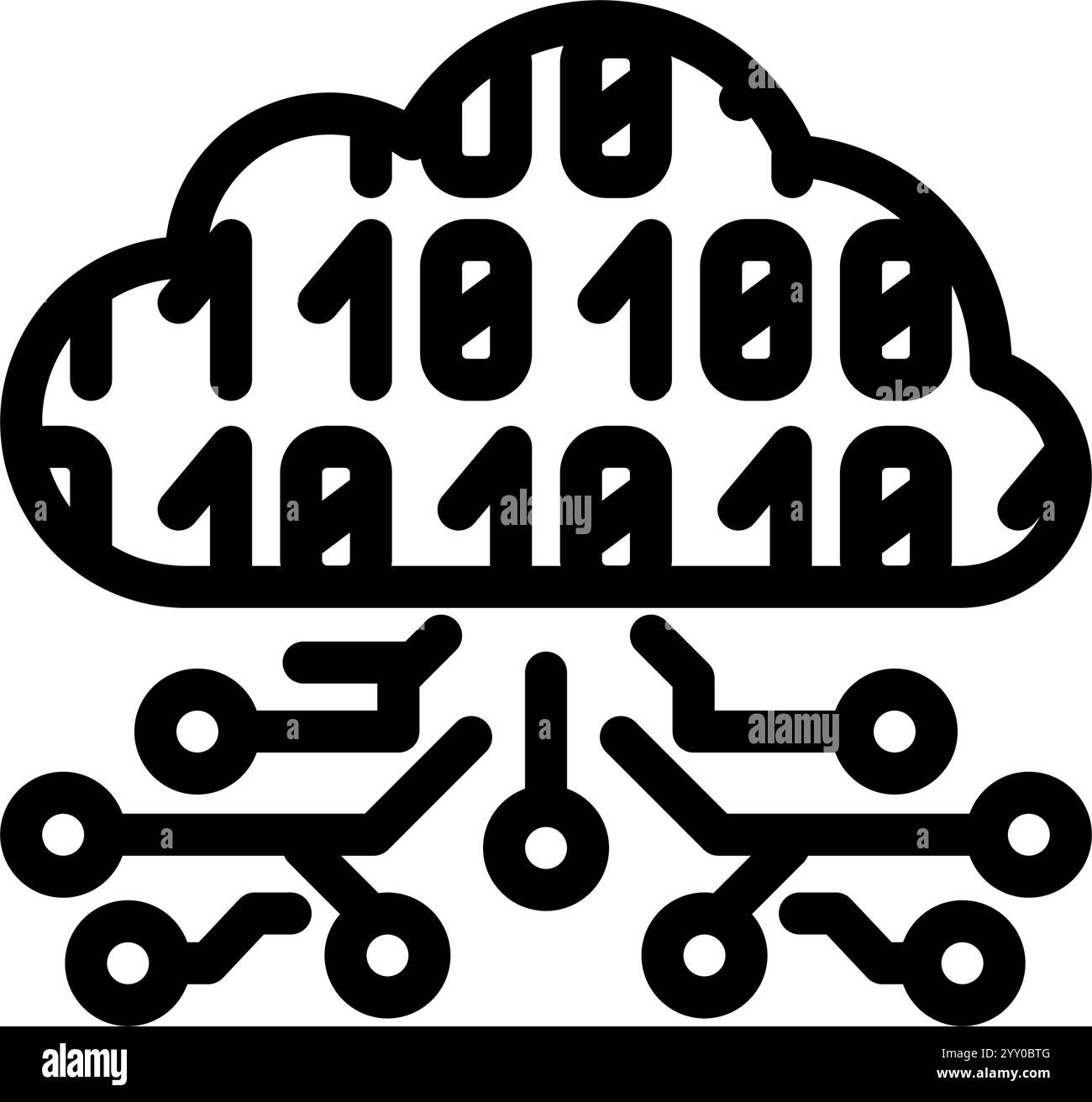 cloud computing industry 5 line icon vector illustration Stock Vector ...