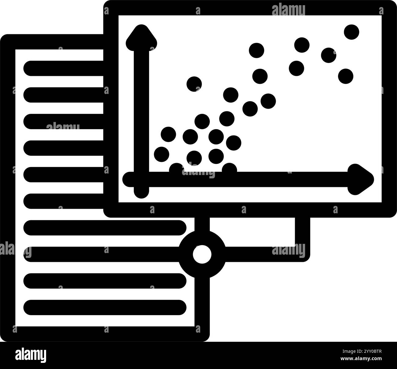 text analysis graph natural language processing nlp line icon vector ...