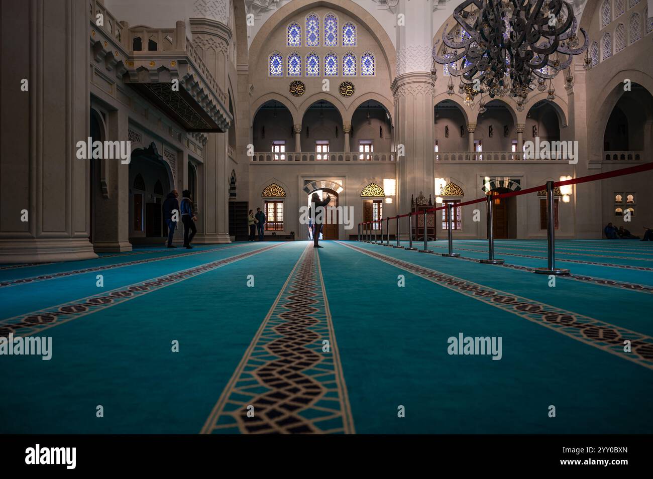 Decorated interior design of the Mosque of Namazgah inTirana, Albania ...