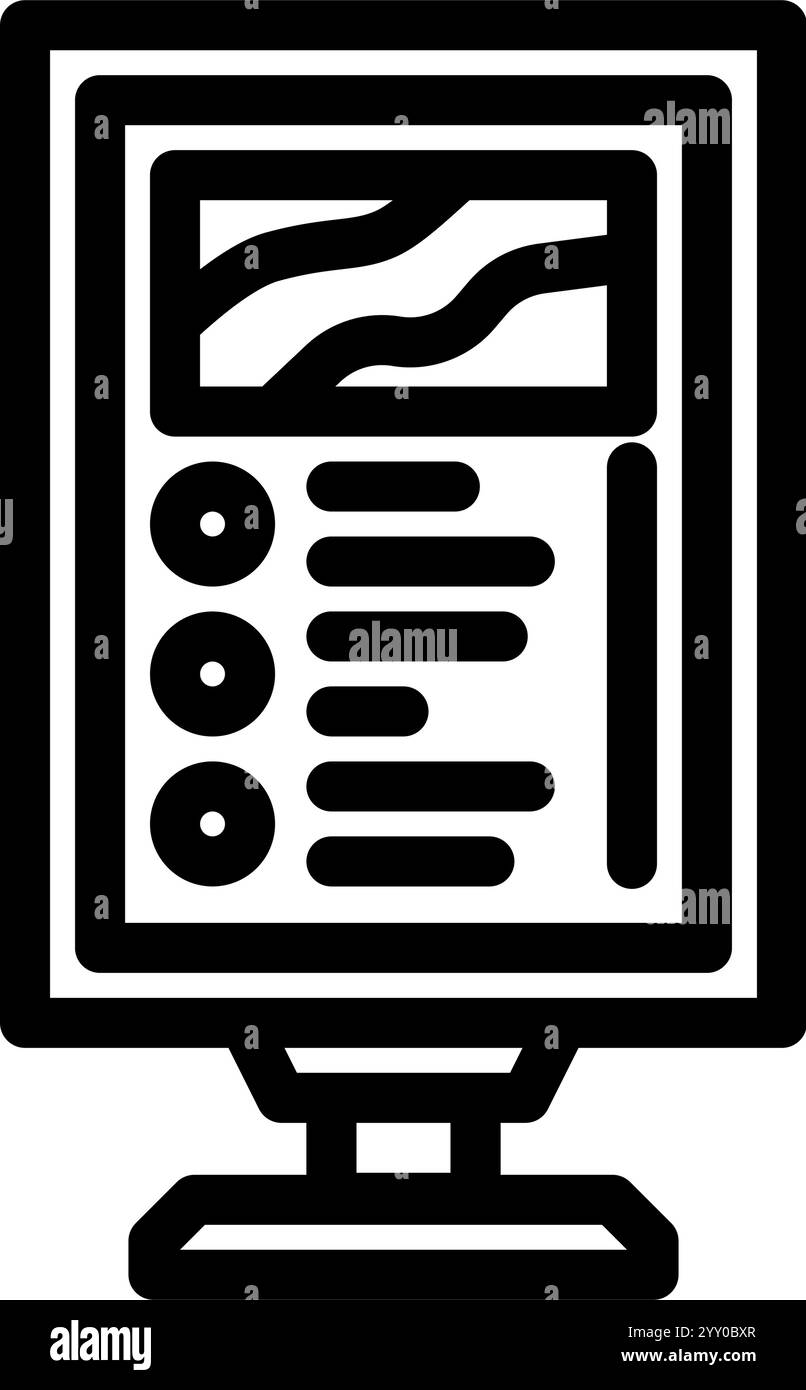 digital display screen industry 3 line icon vector illustration Stock ...