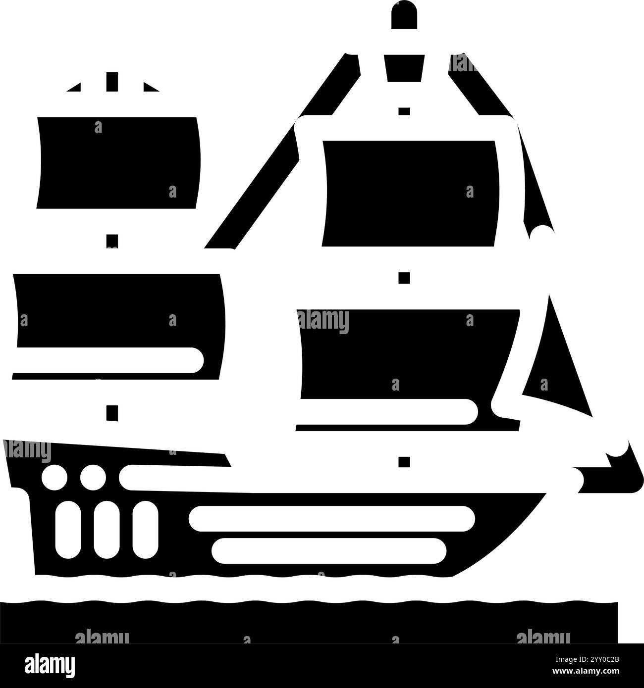 fluyt ancient ship glyph icon vector illustration Stock Vector Image ...