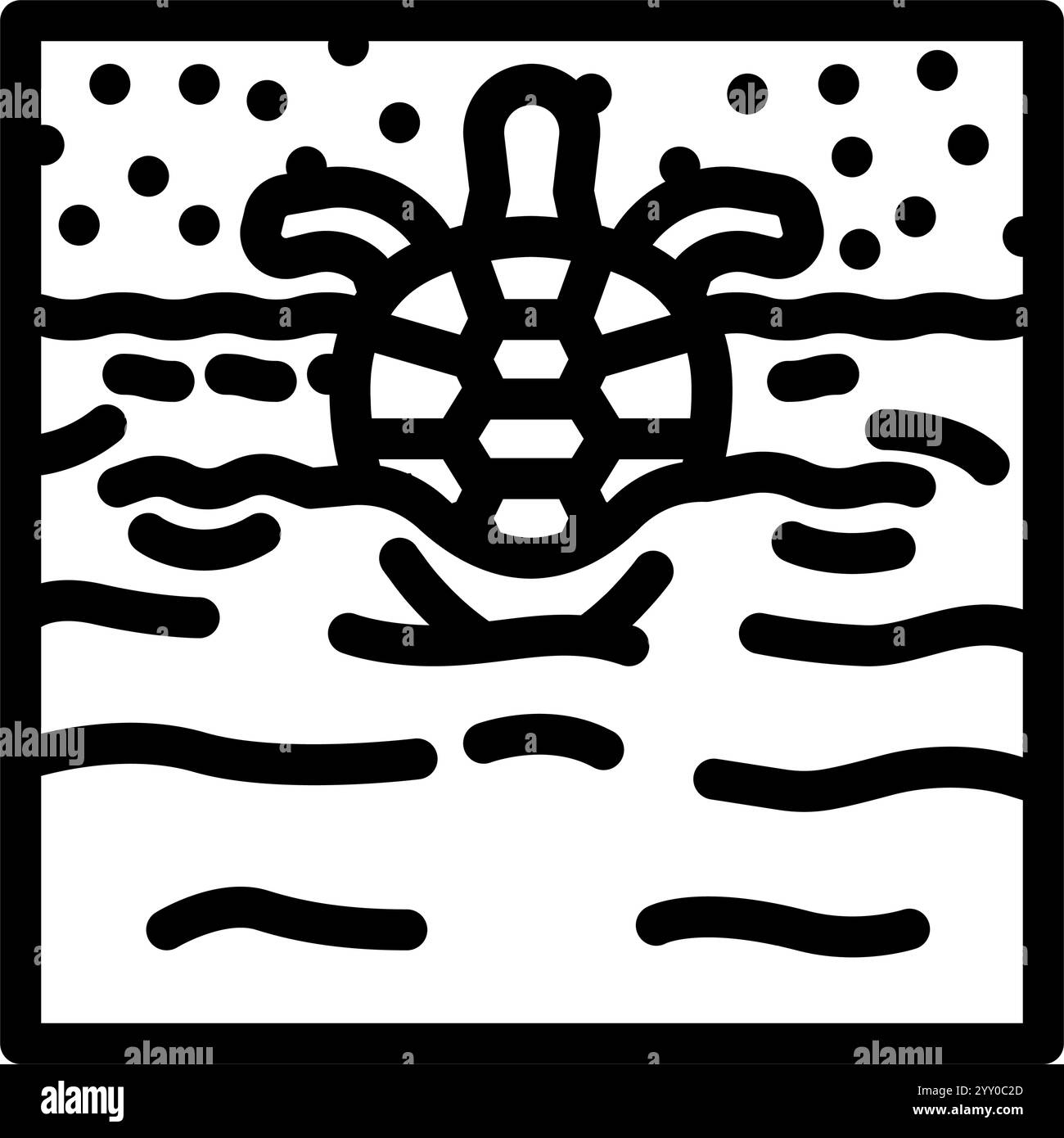 sea turtle world ocean line icon vector illustration Stock Vector Image ...