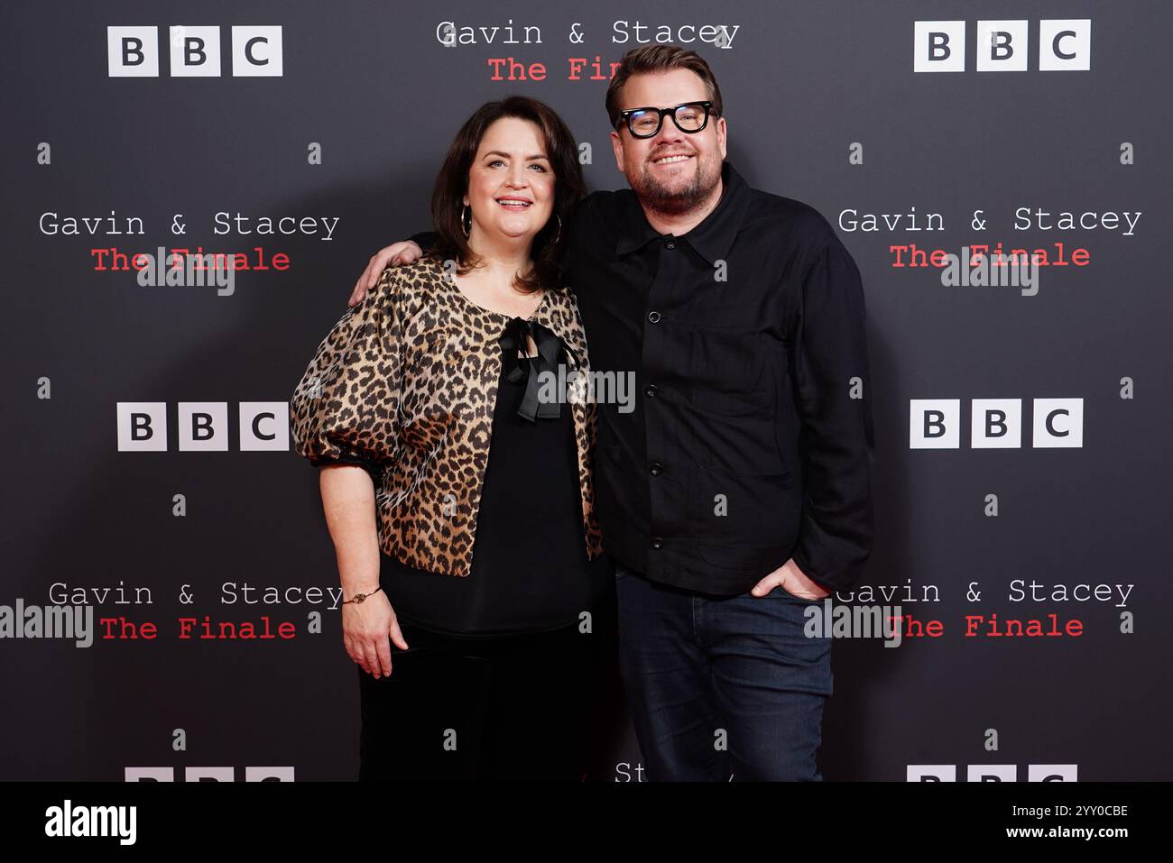 Ruth Jones and James Corden attend a BBC launch event for Gavin and ...