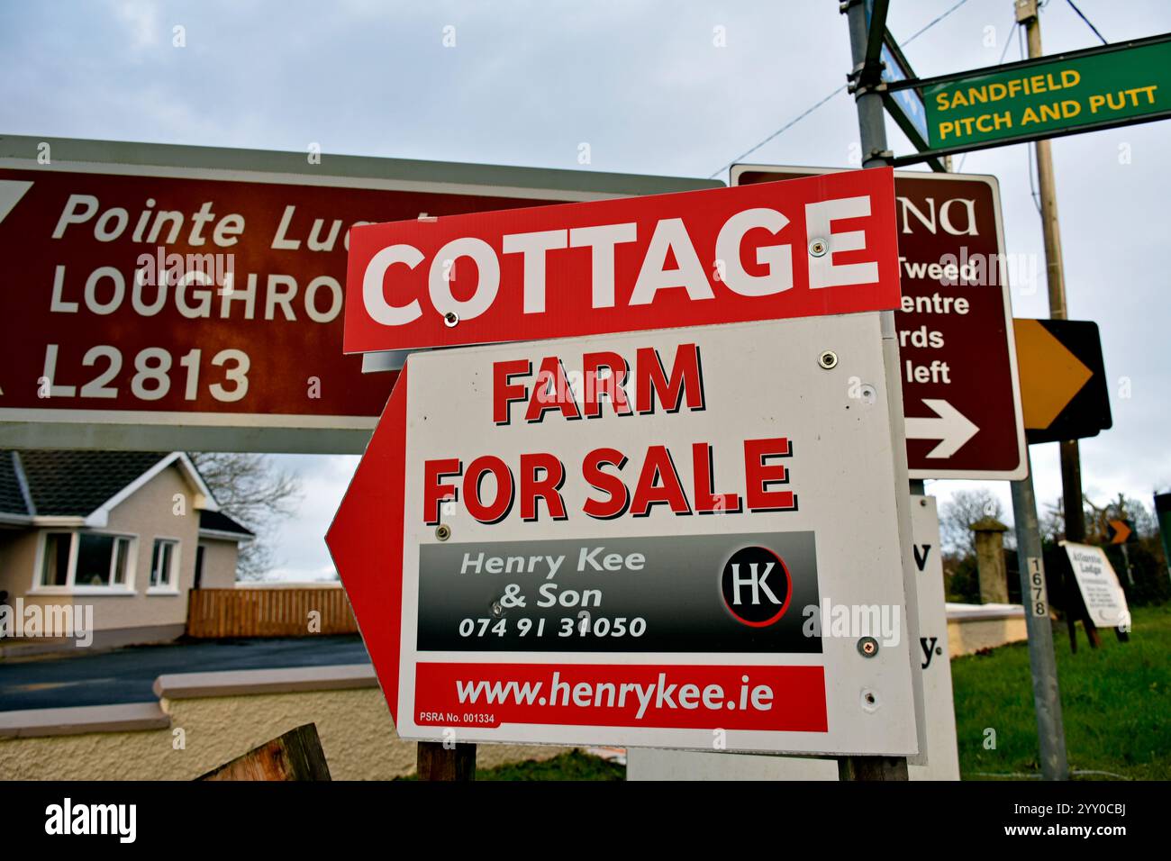 Cottage on farm for sale signage. Ardfara, County Donegal, Ireland ...
