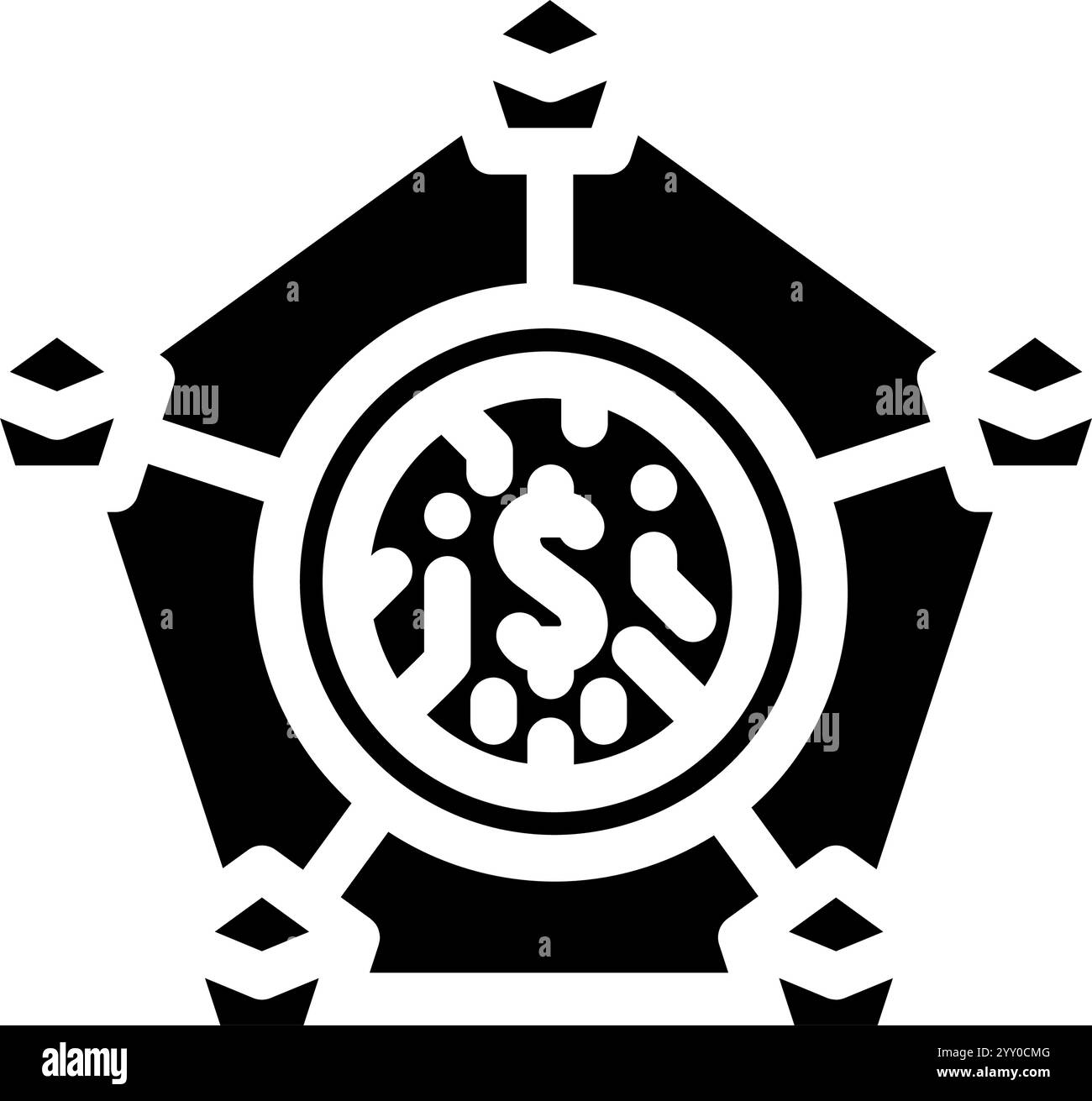 distributed ledger decentralized application glyph icon vector ...