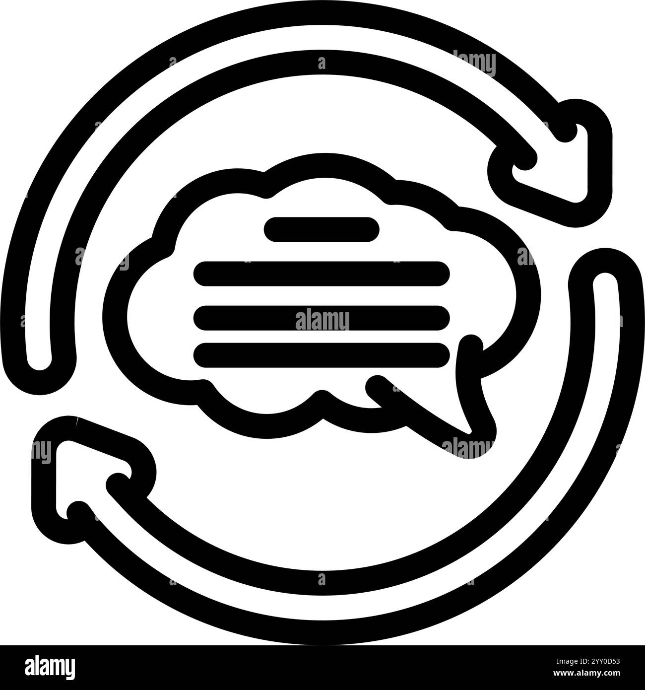 Conversation Arrows Natural Language Processing Nlp Line Icon Vector Illustration Stock Vector