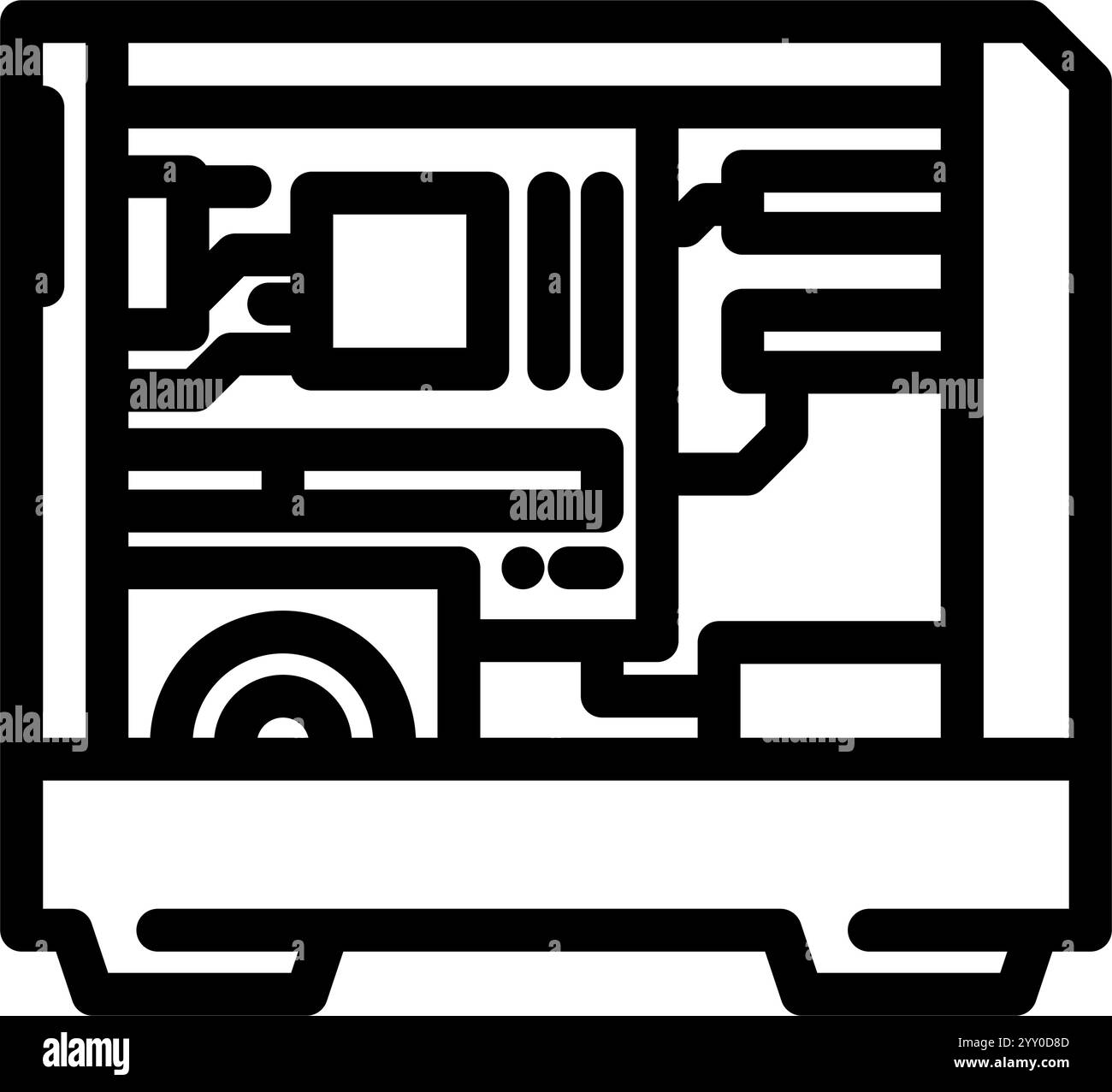 personal computer industry 3 line icon vector illustration Stock Vector ...