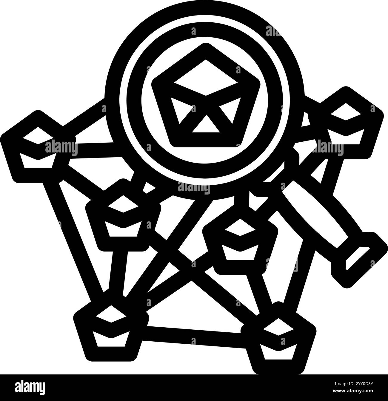 blockchain explorer decentralized application line icon vector illustration Stock Vector Image ...