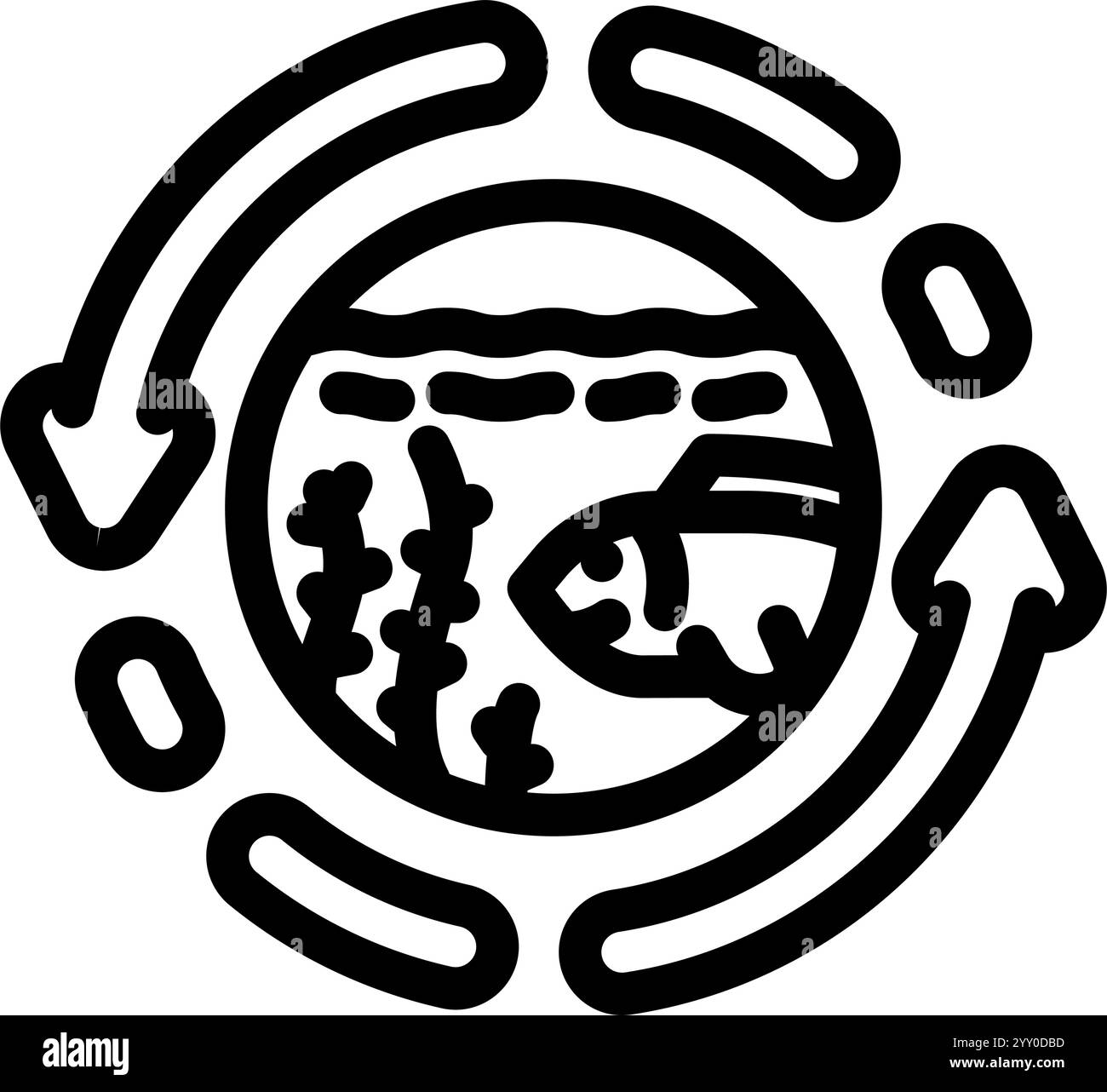 marine ecosystem world ocean line icon vector illustration Stock Vector ...