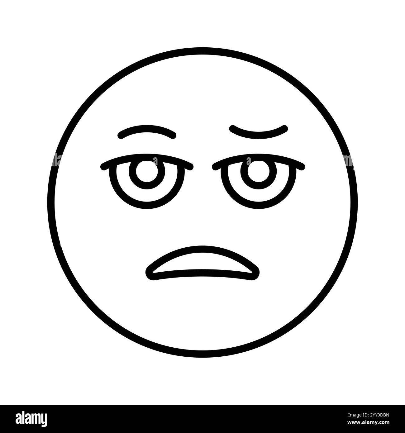 Bored face expression, icon of bored emoji, premium vector Stock Vector ...