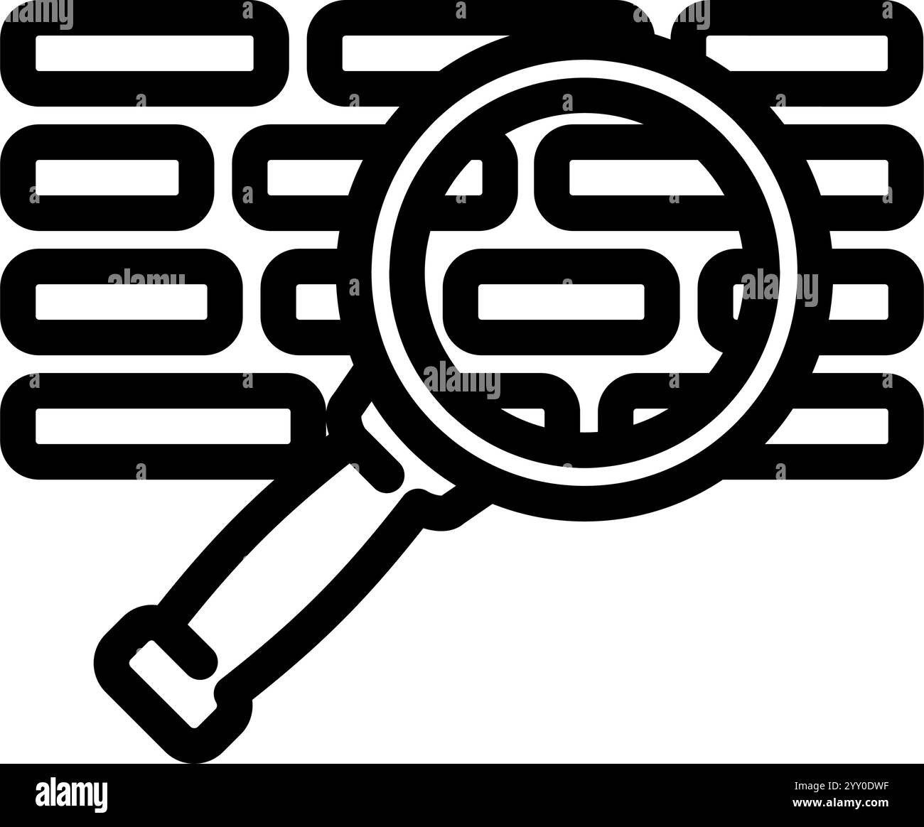 search magnifying glass nlp line icon vector illustration Stock Vector ...