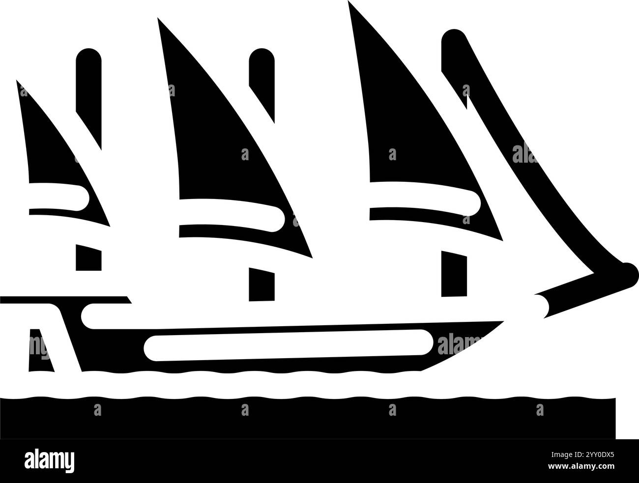 xebec ancient ship glyph icon vector illustration Stock Vector Image ...