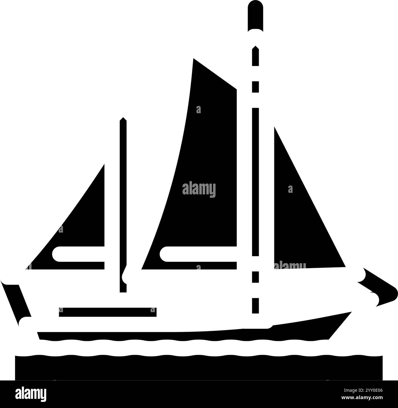 ketch ancient ship glyph icon vector illustration Stock Vector Image ...