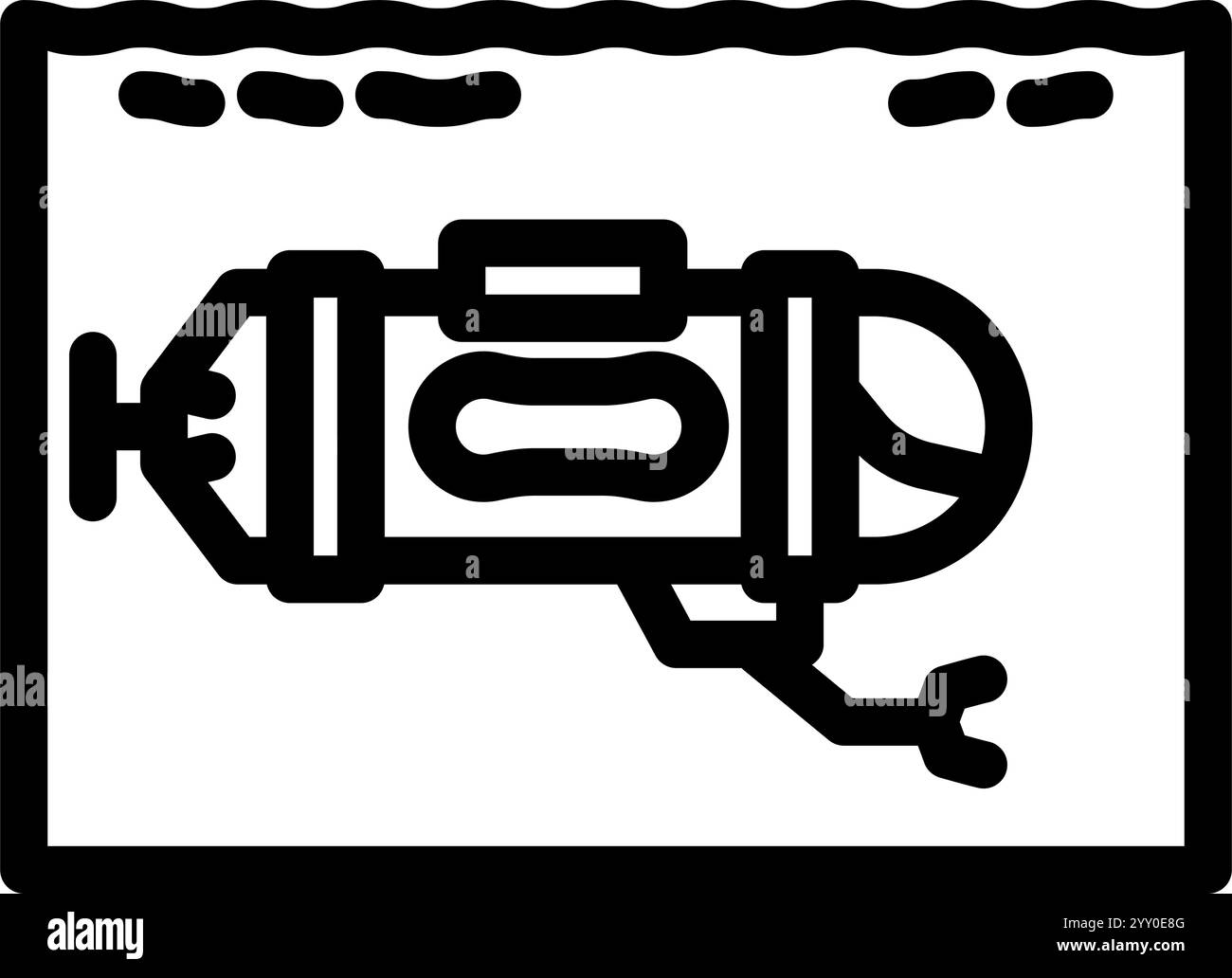 submersible world ocean line icon vector illustration Stock Vector ...