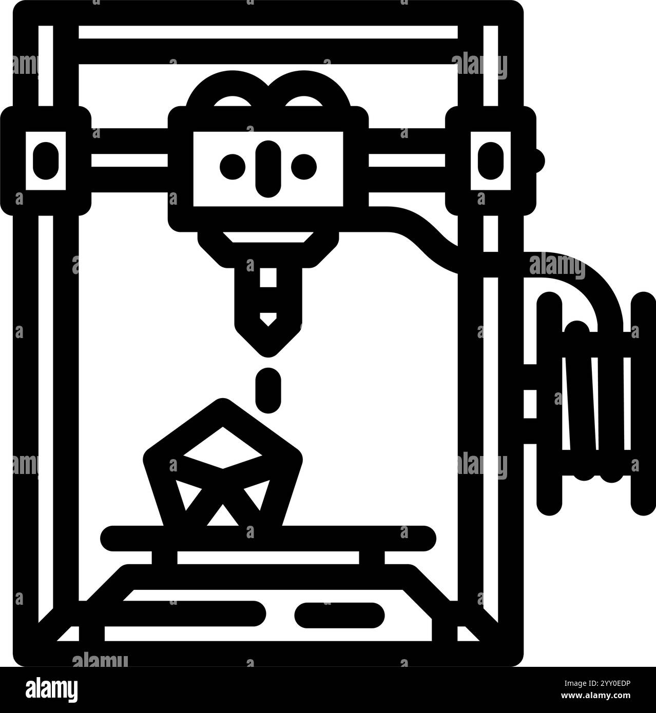 3d printing machine industry 4 line icon vector illustration Stock ...