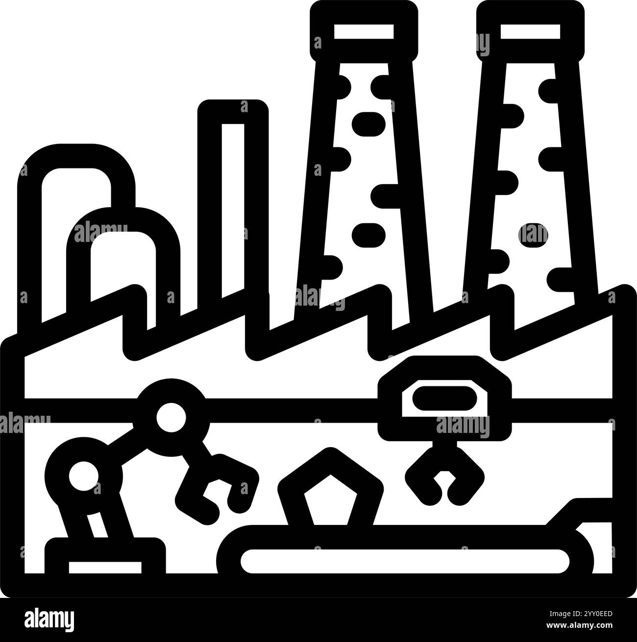 smart factory industry 4 line icon vector illustration Stock Vector ...