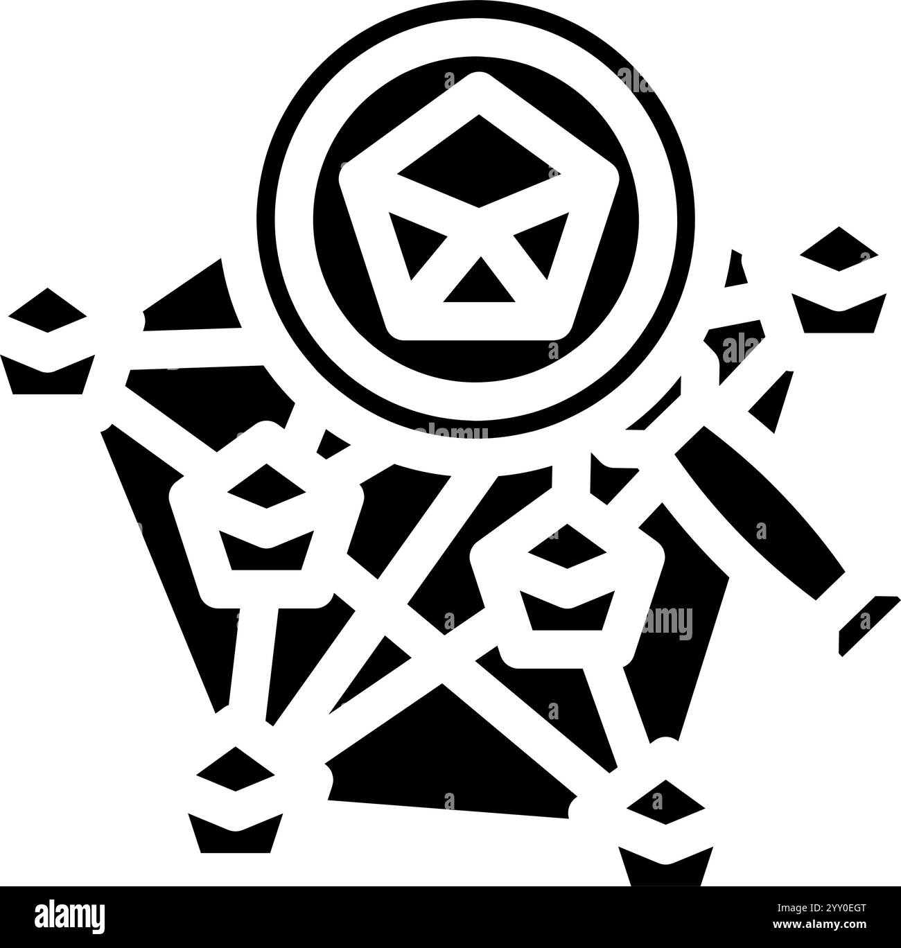 blockchain explorer decentralized application glyph icon vector illustration Stock Vector Image ...