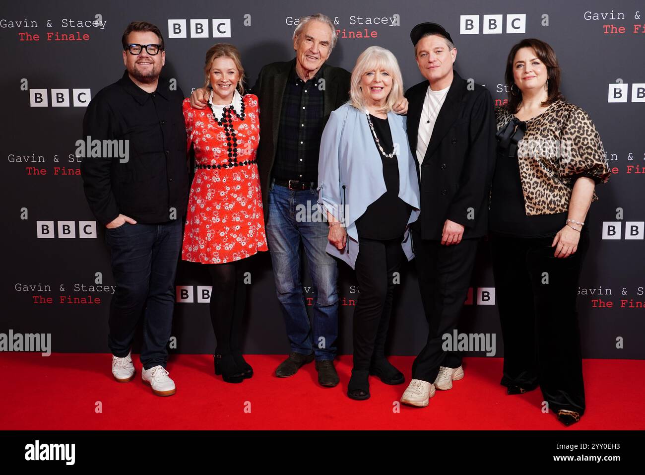 (left to right) James Corden, Joanna Page, Larry Lamb, Alison Steadman ...