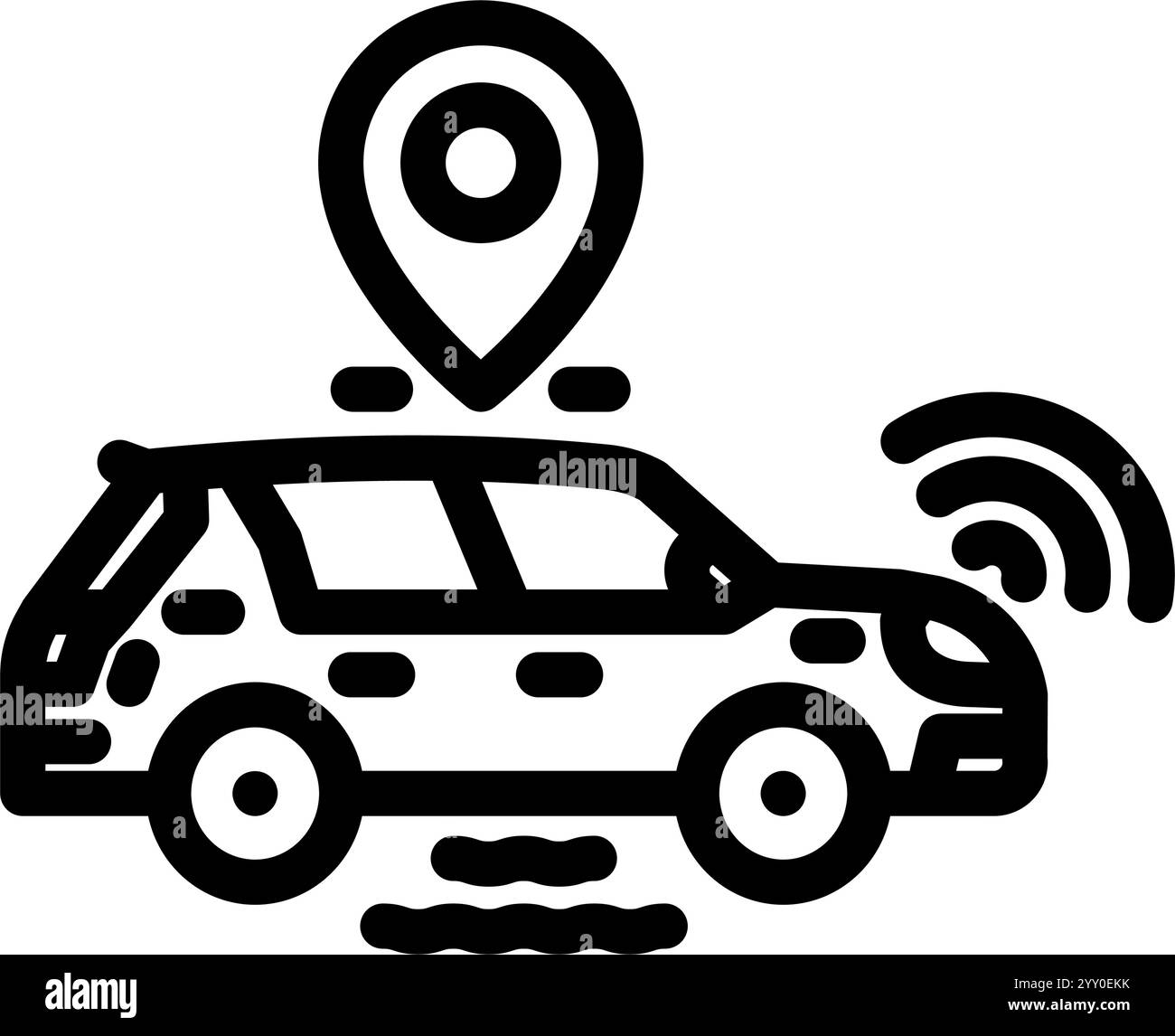 autonomous vehicle industry 4 line icon vector illustration Stock ...