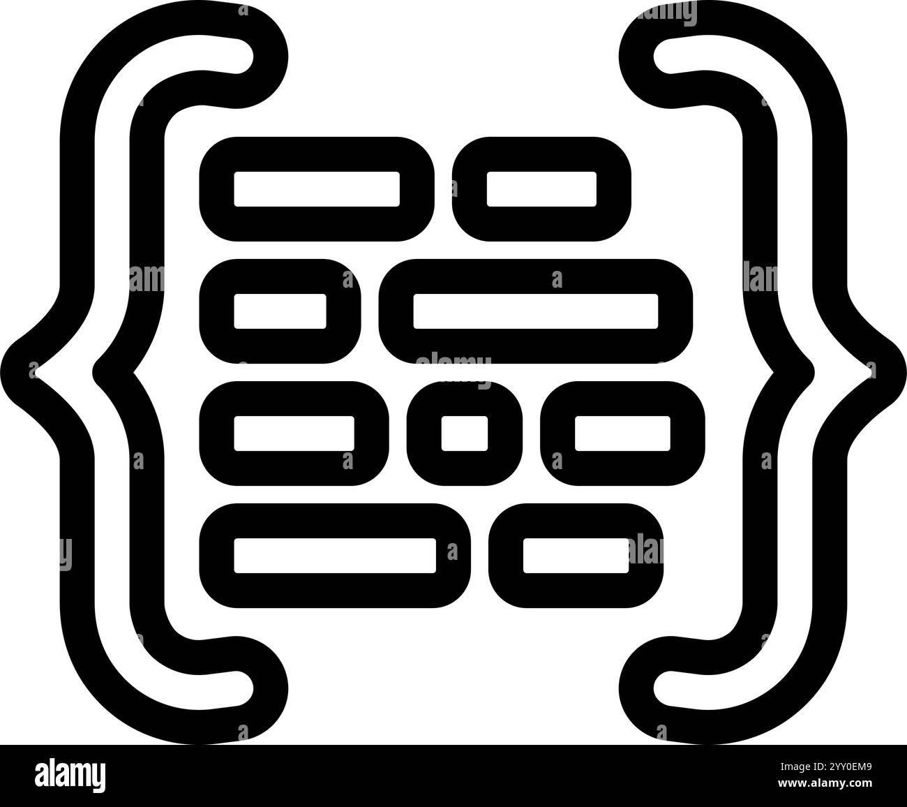 Code Brackets With Letters Nlp Line Icon Vector Illustration Stock