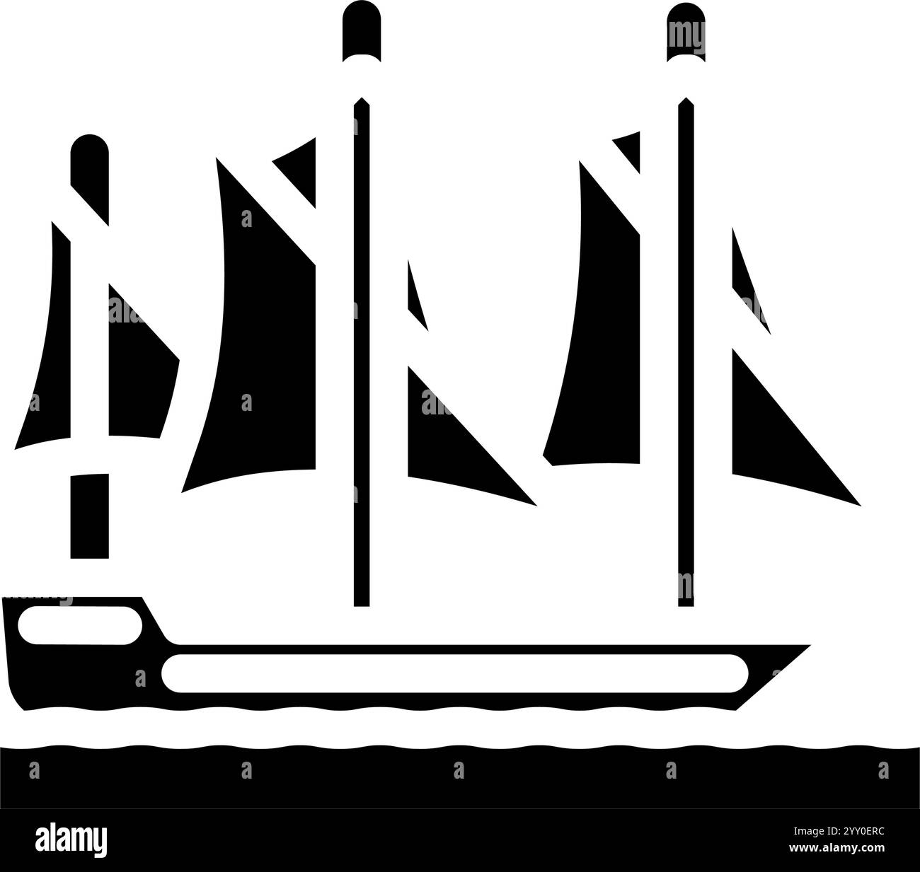 galley ancient ship glyph icon vector illustration Stock Vector Image ...
