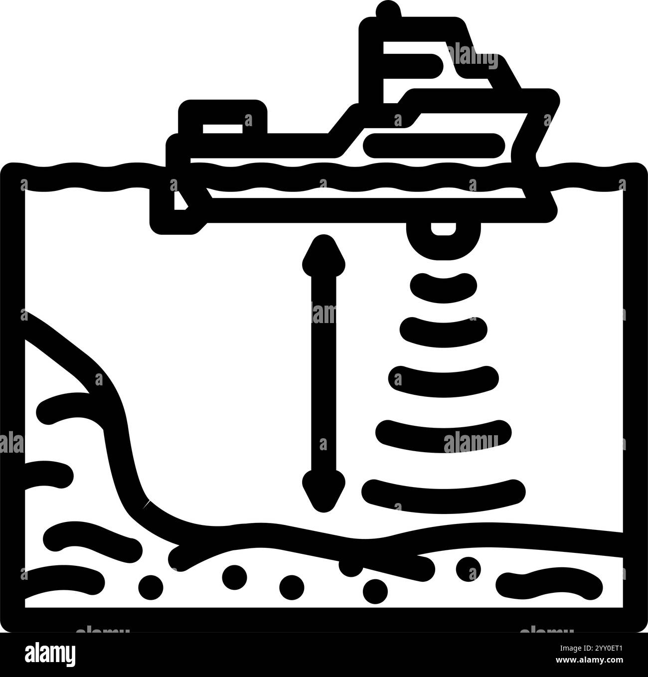ocean depth gauge world ocean line icon vector illustration Stock ...