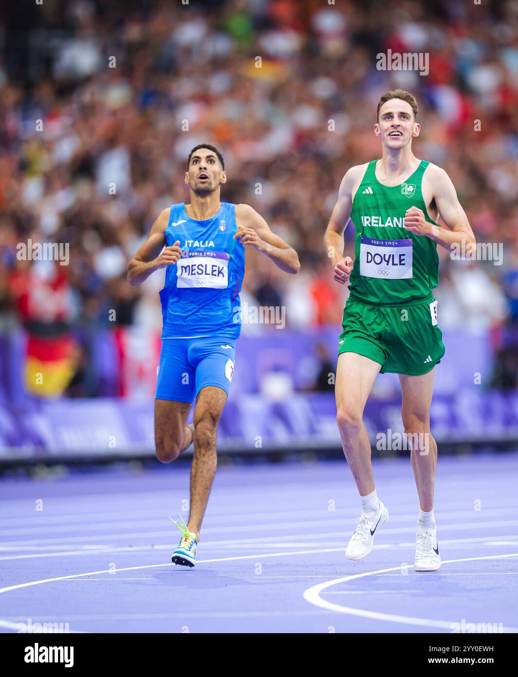 Cathal Doyle participating in the 1500 metres at the Paris 2024 Olympic ...