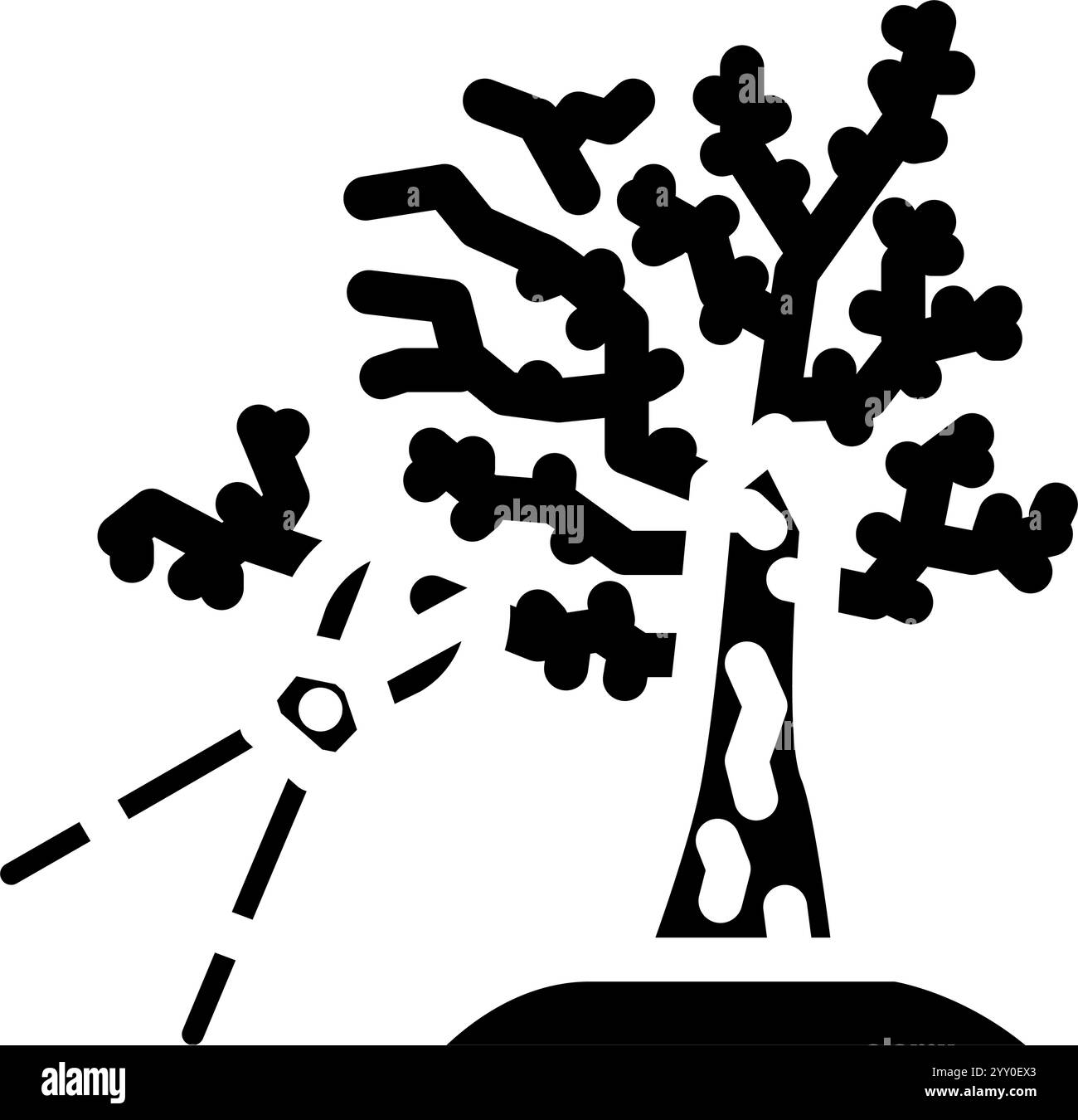 tree pruning garden maintenance glyph icon vector illustration Stock ...