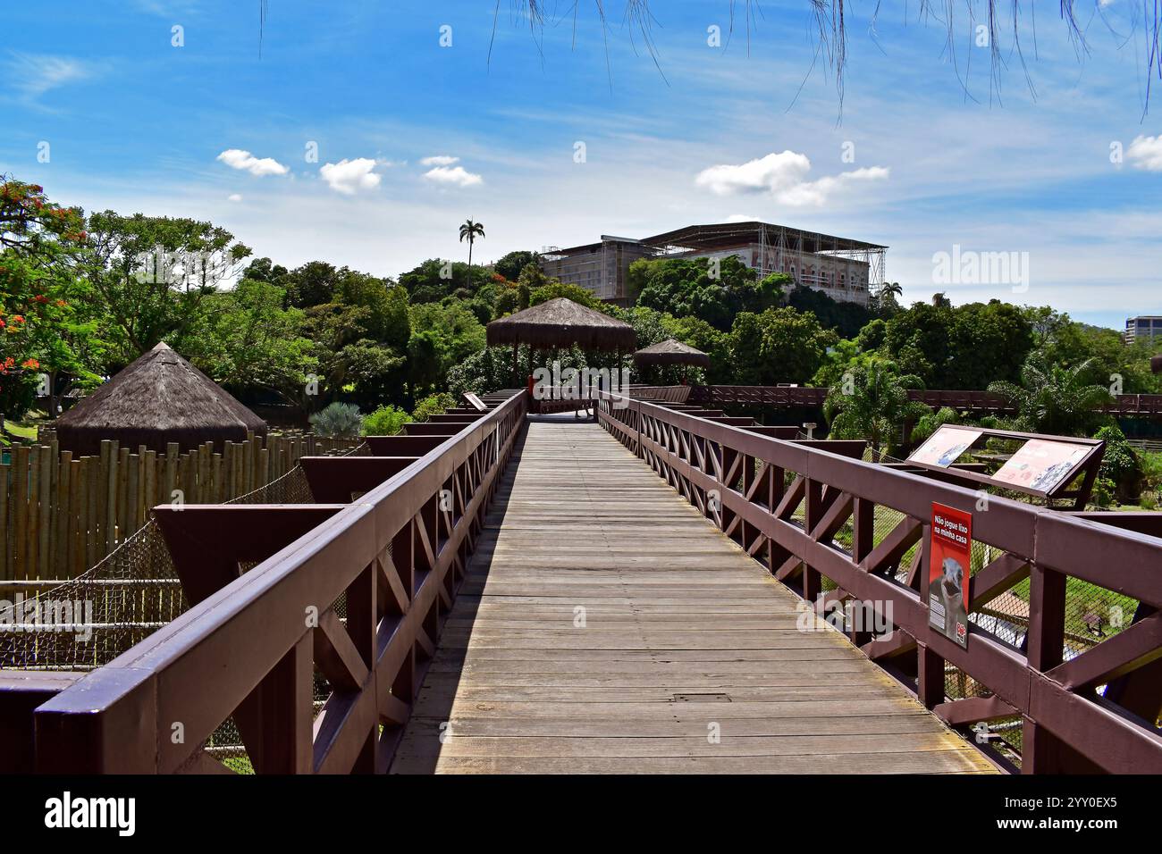RIO DE JANEIRO, BRAZIL - December 13, 2024: Wooden pedestrian bridge at ...