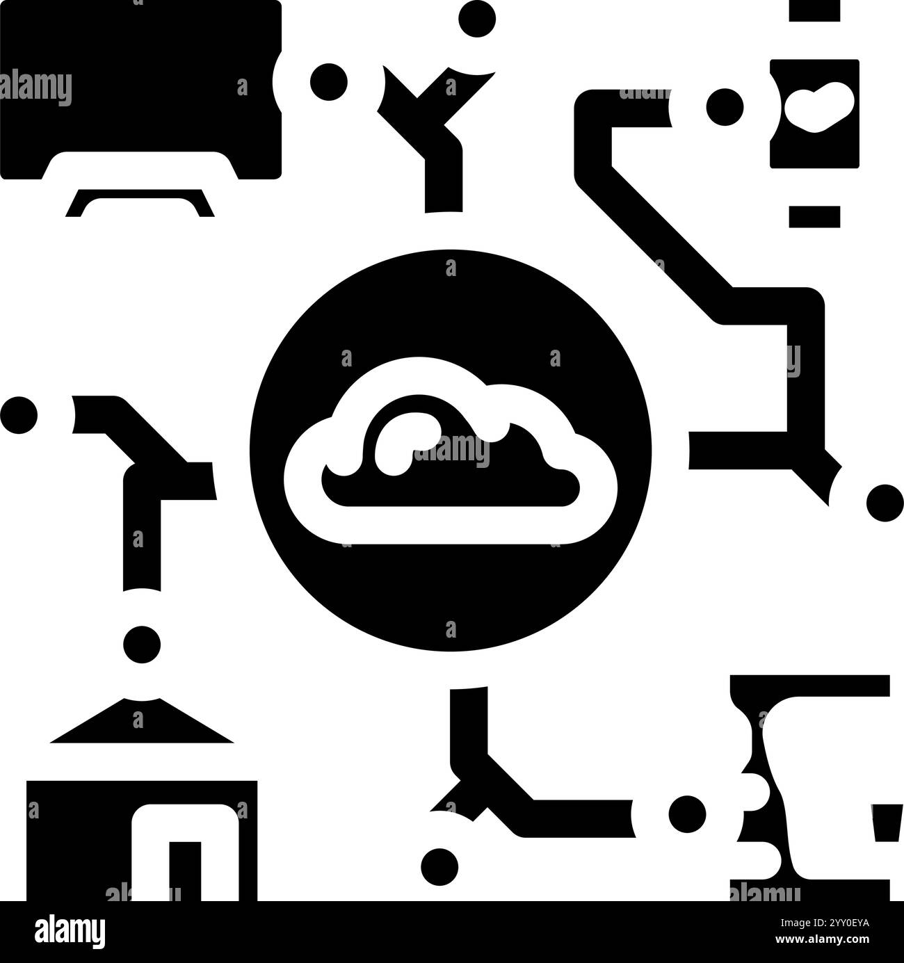 internet of things iot industry 5 glyph icon vector illustration Stock ...