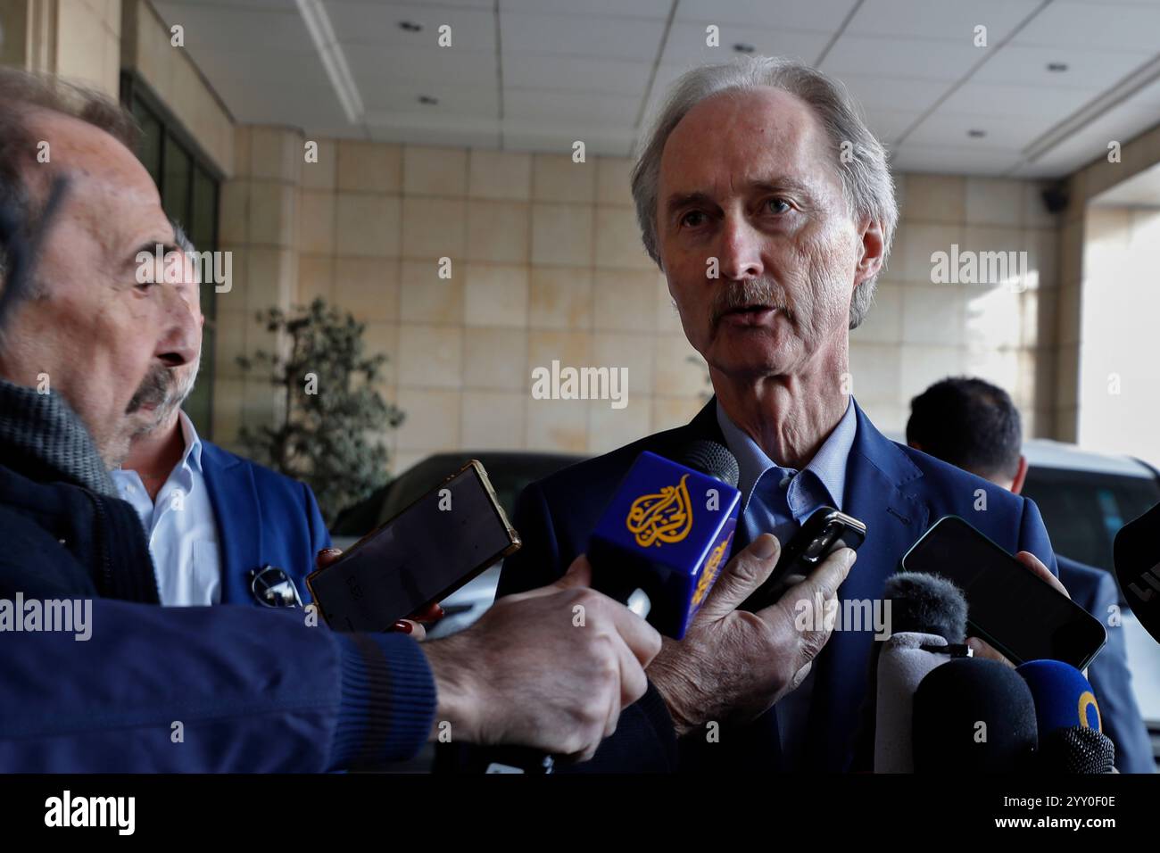 Geir Pedersen, the United Nations' special envoy to Syria, speaks to ...