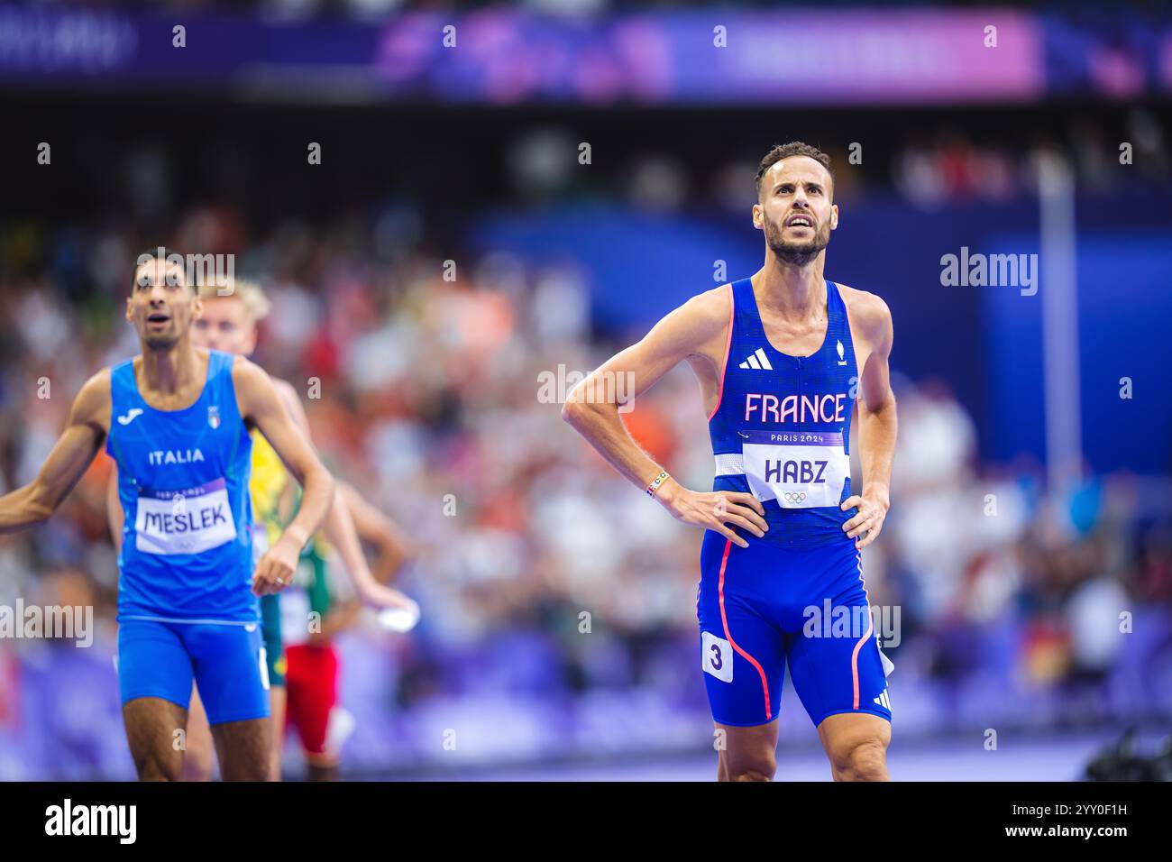 Azeddine Habz participating in the 1500 metres at the Paris 2024 ...