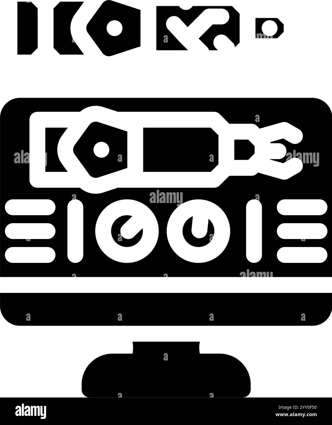 digital twin technology industry 5 glyph icon vector illustration Stock ...
