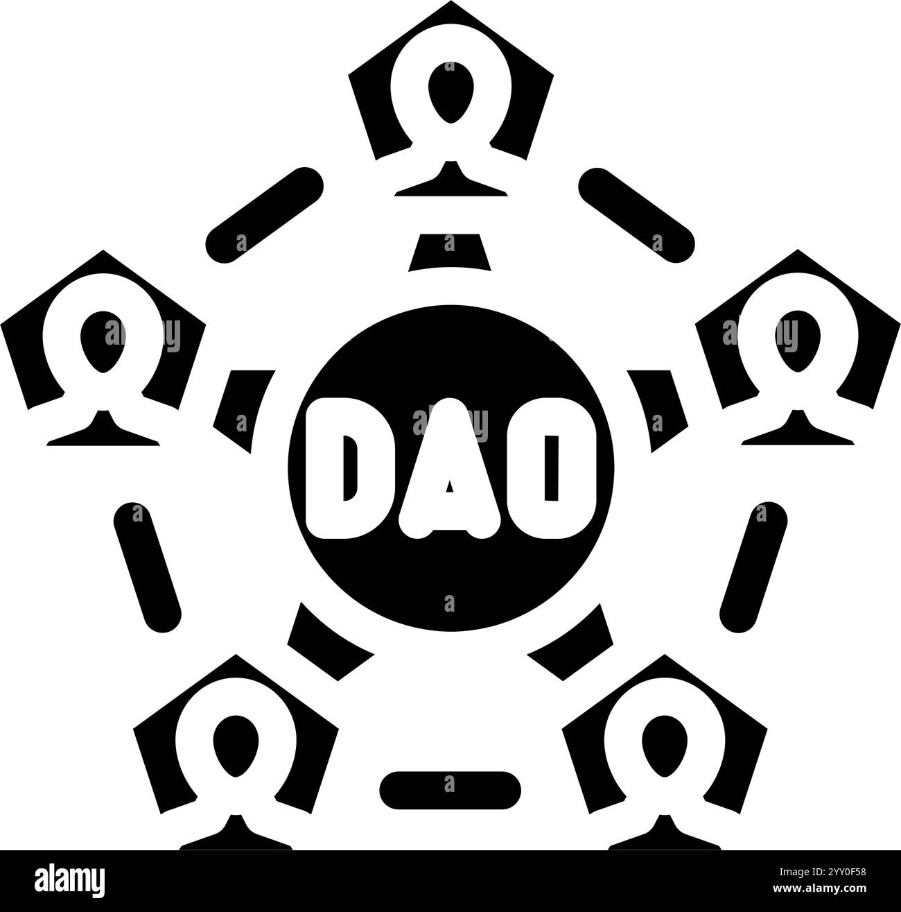 dao decentralized autonomous organization glyph icon vector ... dao decentralized autonomous organization glyph icon vector ...