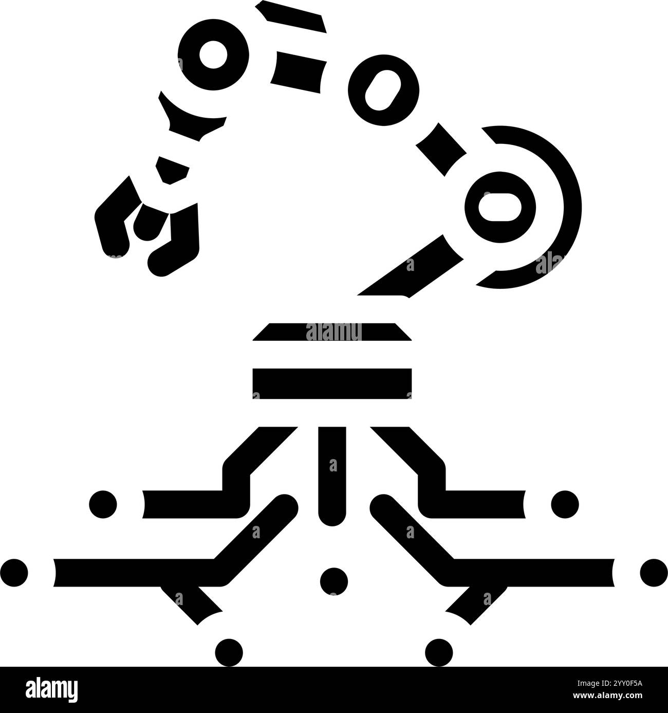 digital manufacturing industry 5 glyph icon vector illustration Stock ...