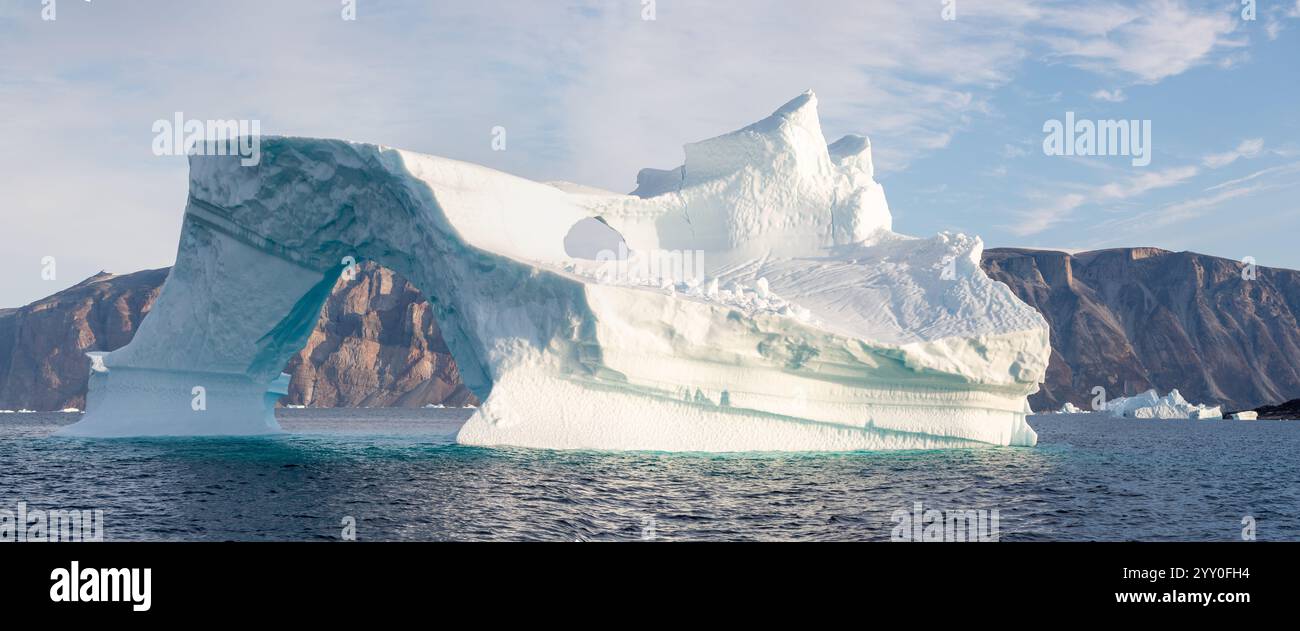 Large glaciers in the Atlantic Ocean, a glacier in West Greenland. Blue ...