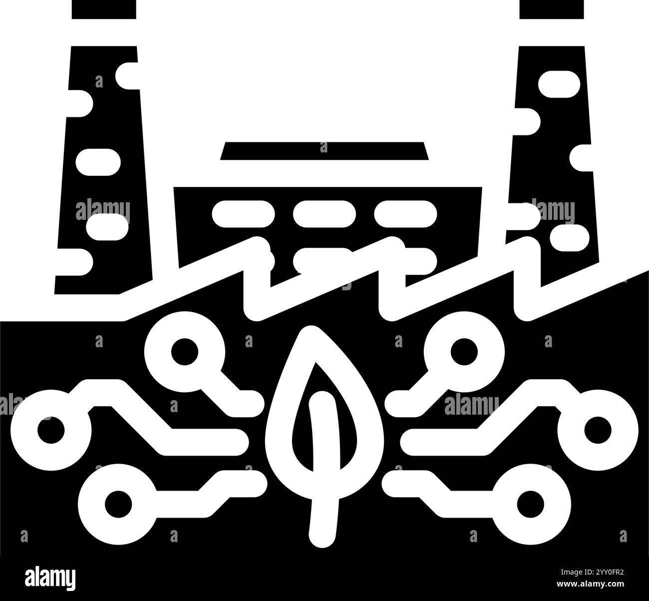 sustainable manufacturing industry 4 glyph icon vector illustration ...