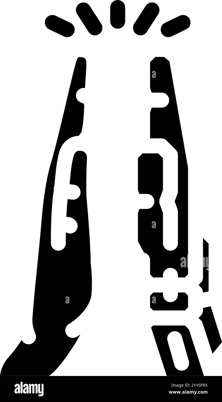 human robot interaction industry 4 glyph icon vector illustration Stock ...