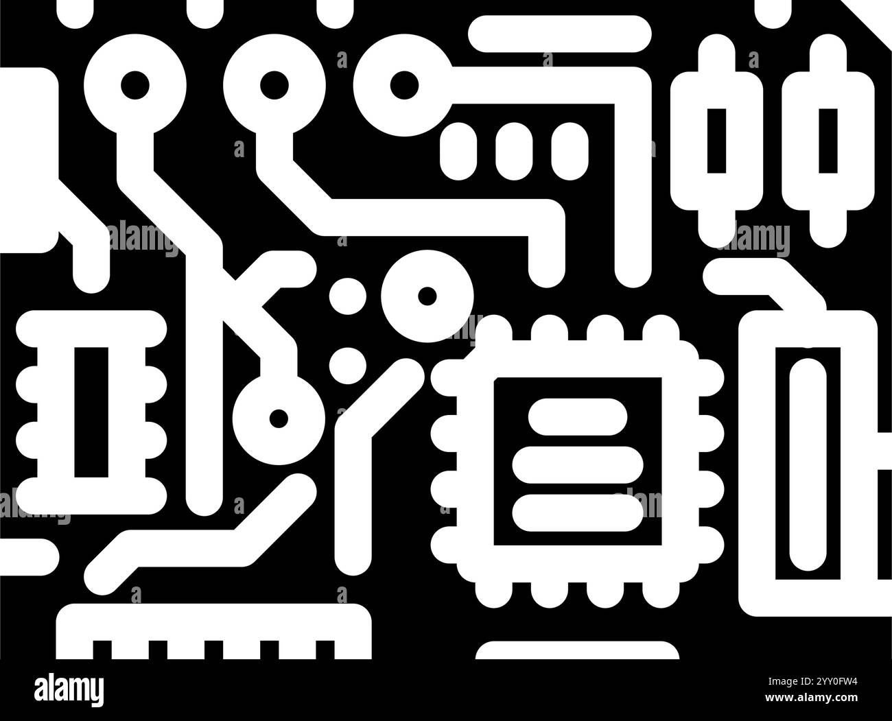 circuit board industry 3 glyph icon vector illustration Stock Vector ...