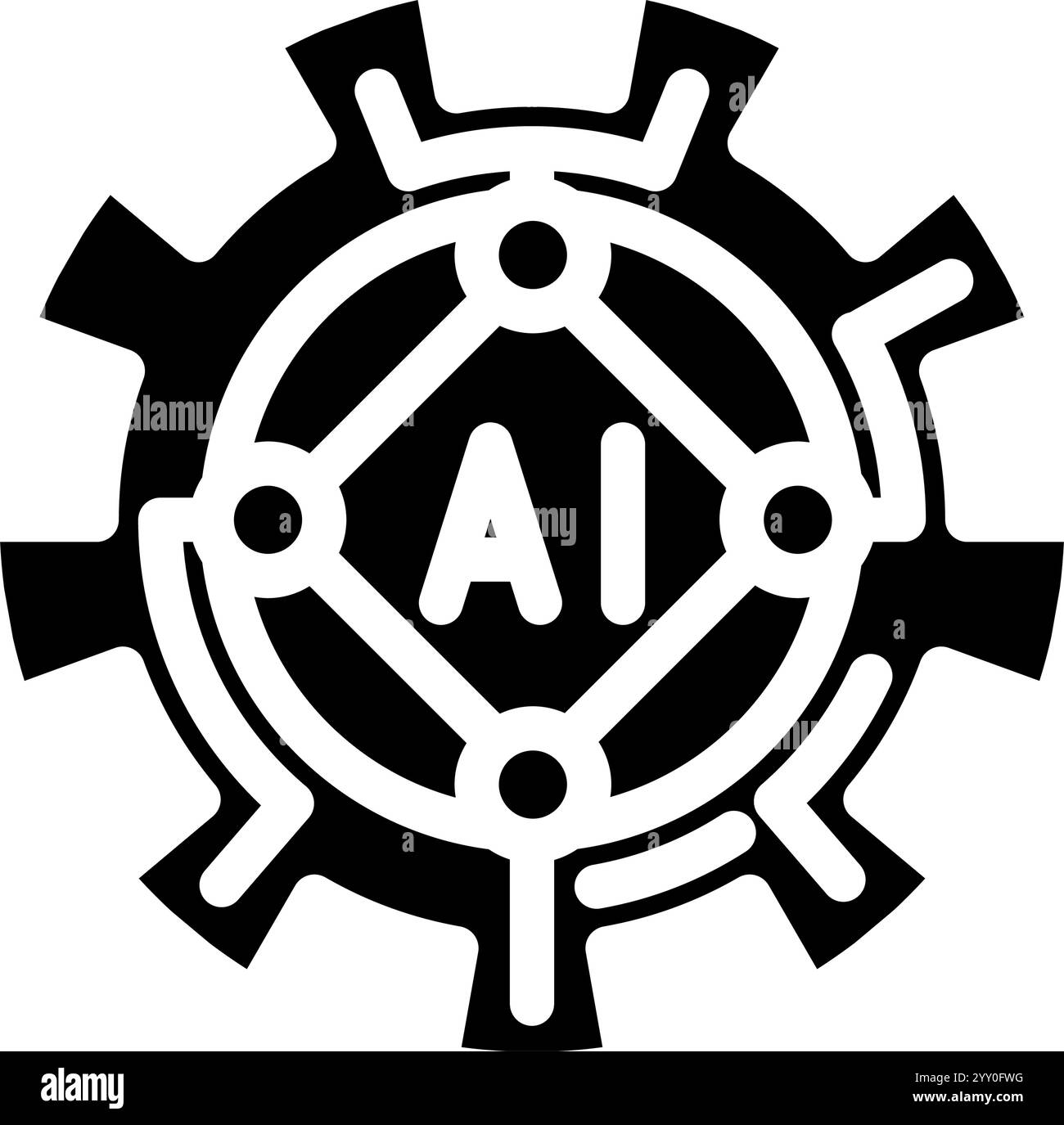 artificial intelligence ai gear industry 5 glyph icon vector illustration Stock Vector Image ...