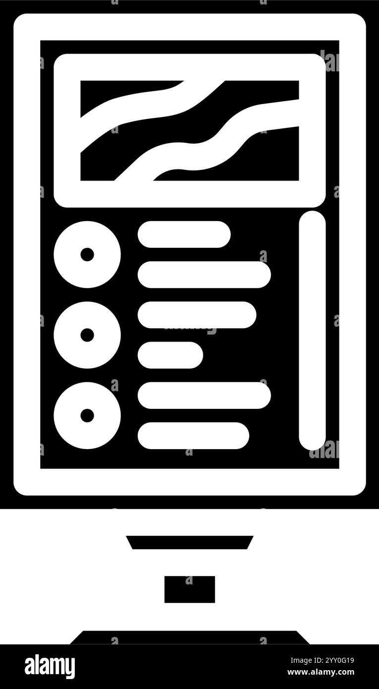 digital display screen industry 3 glyph icon vector illustration Stock ...